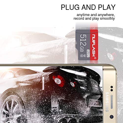 512GB MicroSDXC Memory Card Micro SD Card,TF Card 512GB High Speed Class 10 with SD Card Adapter