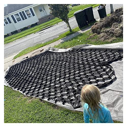 ZHOUHONG Geo Grid Ground Grid, Geo Cell Grid 2 Inch Thick, Gravel Grid HDPE Material, Ground Stabilization Grid 1885 LBS Per Sq, Tensile Strength Gravel Ground Grid for Slope Driveways, Garden