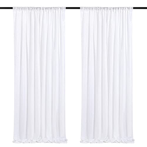 White Sequin Backdrops 2 Pack 2ftx8ft Photo Booth Backdrop Photography Glitter Background for Birthday Party Decorations
