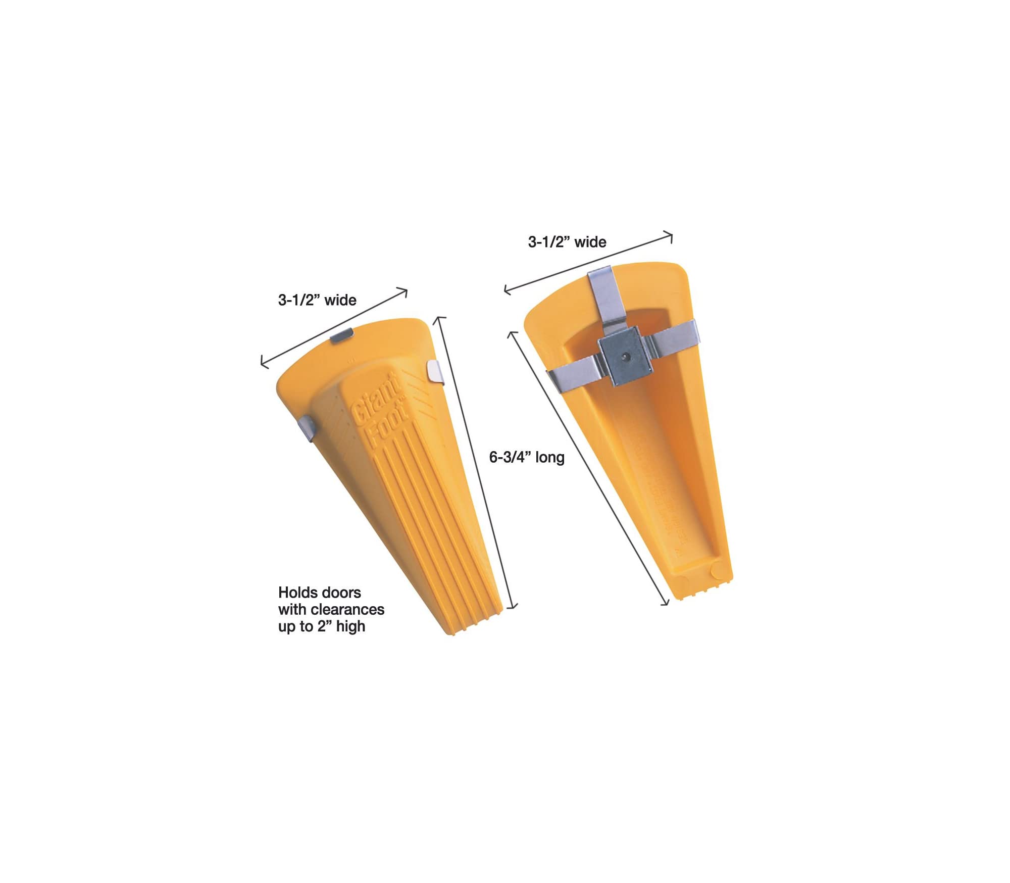 Giant Foot Doorstop, Magnetic, Yellow, 2" x 3.5" x 6.8" (00967)