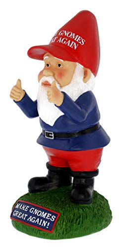 Gnometastic Make Gnomes Great Again Garden Gnome Statue, 9.5 Inches - Indoor or Outdoor Funny Garden Gnomes and Lawn Decoration,