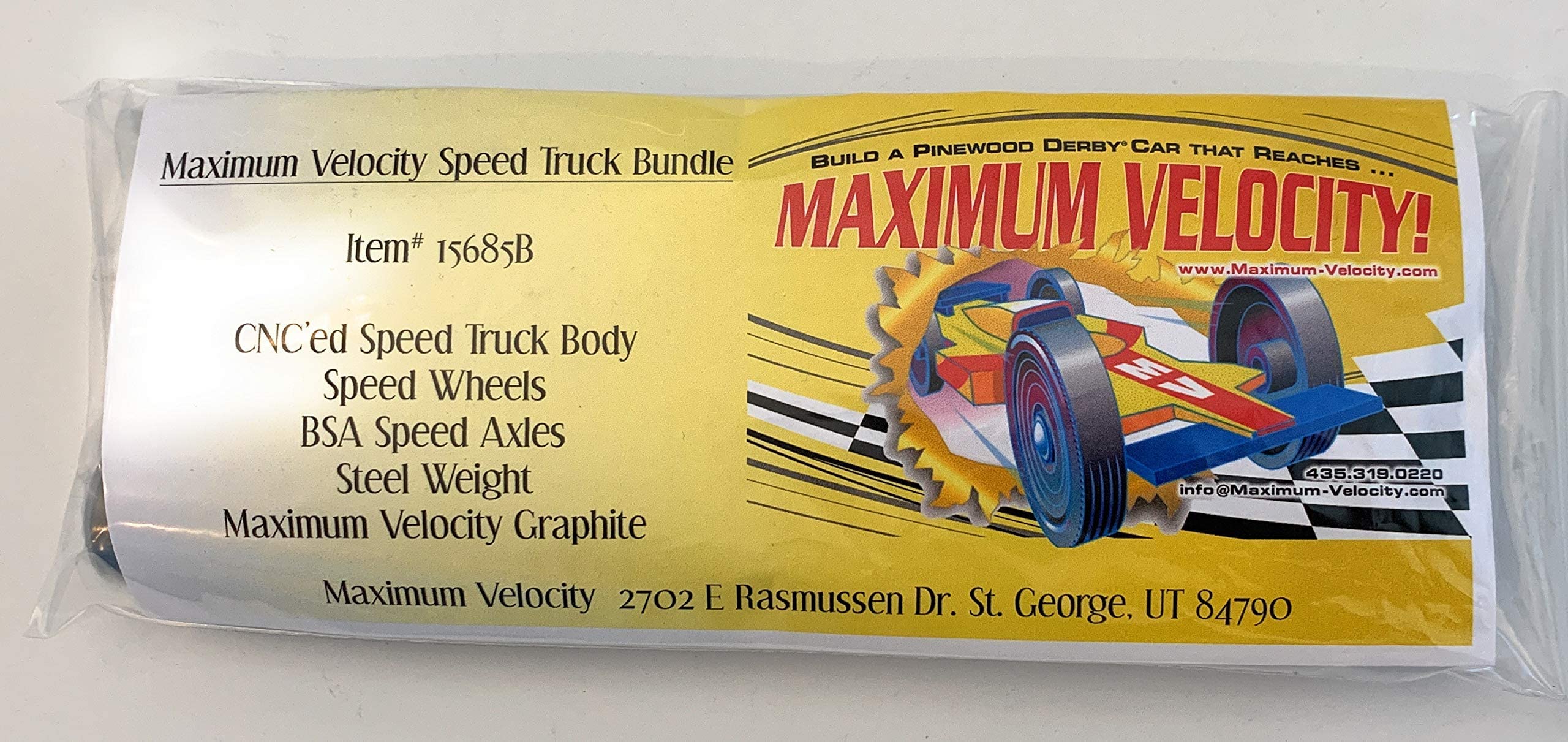 Maximum Velocity Predator Race Car | CNC'ed Body | Tungsten Weight | Complete Race Car kit Bundle Option (Complete Race Car Kit)