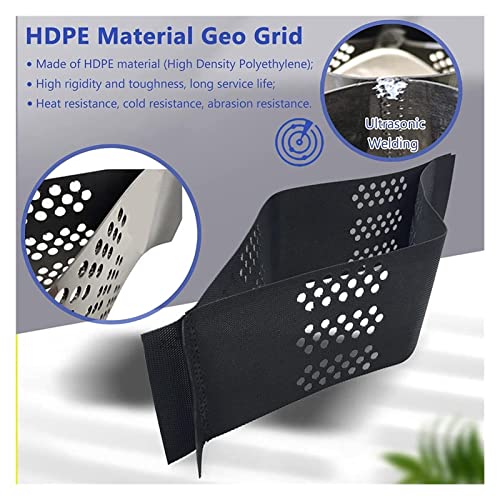 ZHOUHONG Geo Grid Ground Grid, Geo Cell Grid 2 Inch Thick, Gravel Grid HDPE Material, Ground Stabilization Grid 1885 LBS Per Sq, Tensile Strength Gravel Ground Grid for Slope Driveways, Garden