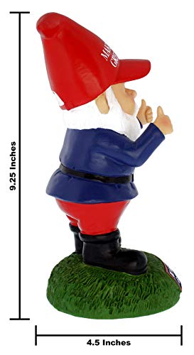 Gnometastic Make Gnomes Great Again Garden Gnome Statue, 9.5 Inches - Indoor or Outdoor Funny Garden Gnomes and Lawn Decoration,