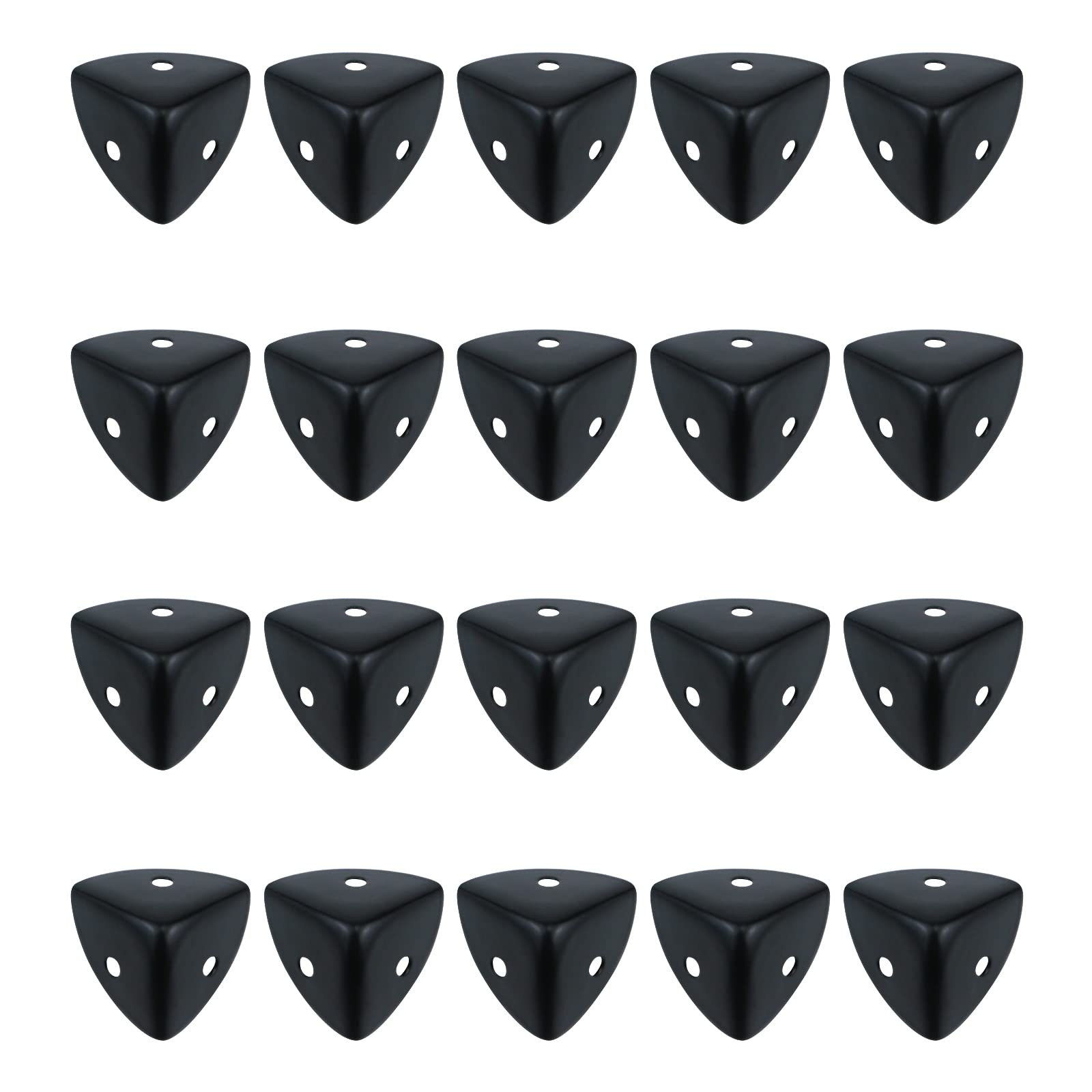 Bitray Metal Box Corner Protector Three Sided Corner Hardware Black Antique Wood Box Corner Protector Guard -20pcs