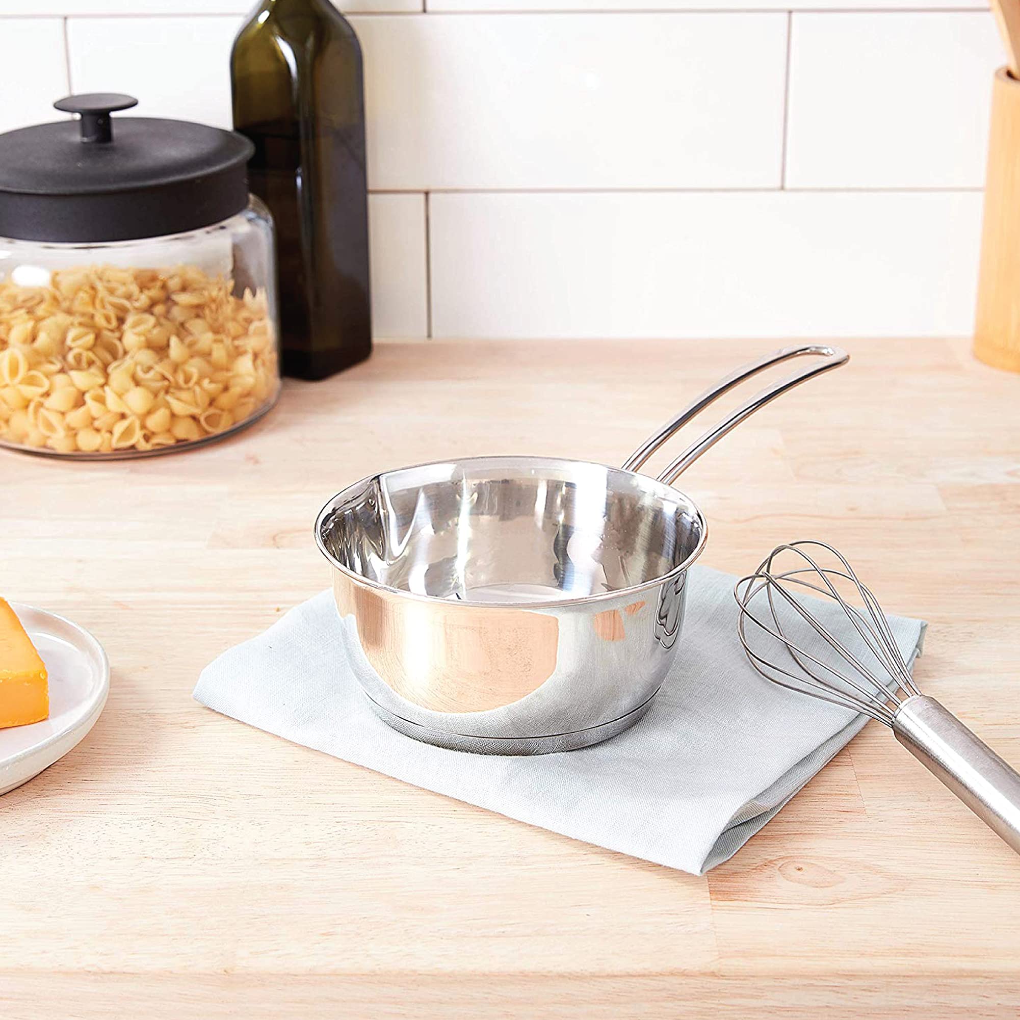 Küchenprofi Stainless Steel Saucepan with Clad Bottom, 16-Ounce,Silver