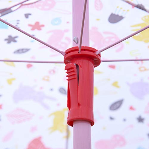 Outsunny Kids Folding Picnic Table and Chairs Set Rabbit Pattern for Outdoor Garden Patio Backyard with Removable & Height Adjustable Sun Umbrella, Red
