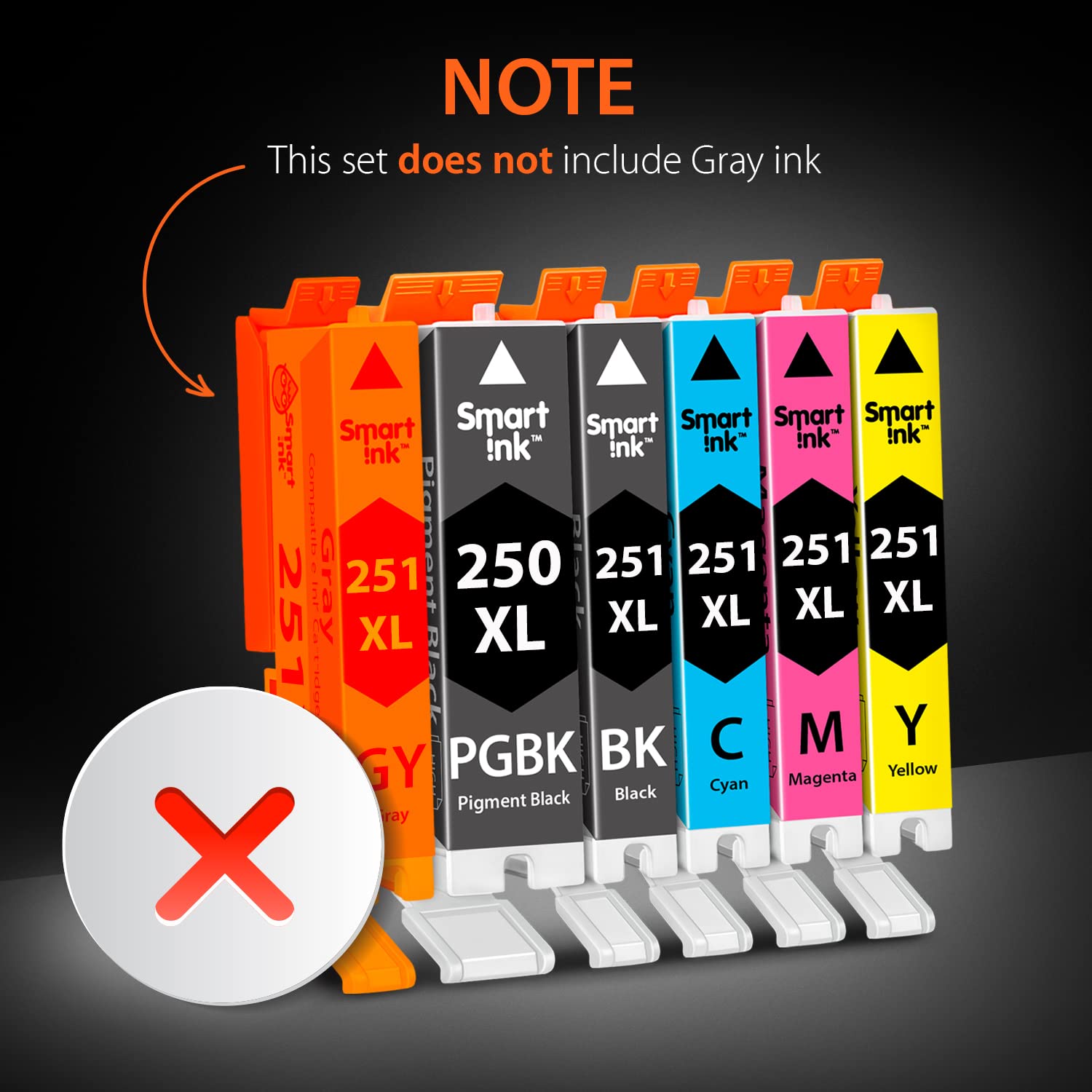 Smart Ink Compatible Ink Cartridge Replacement for Canon PIXMA PGI-250XL CLI-251XL PGI 250 CLI 251 XL (1 PGBK & 1 BK/C/M/Y 5 Combo Pack) to use with MX722 MX922 iP7220 iX6820 MG5420 MG5422 MG5520