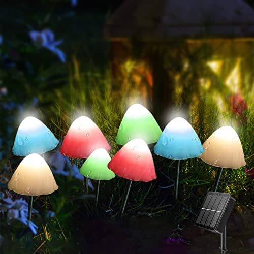 Mengji Life Solar Garden Lights, Garden Decor Solar Mushroom Lights Outdoor Waterproof - 20 Pack 8Modes