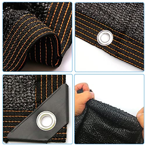 Shade Cloth 90% Sunblock Net 4x12ft 5x25ft 6x20ft 8x25ft 12x12ft Black UV Resistant Shade Cover Net with Grommets for Garden Plants Growing Privacy Screen Chicken Coop (Size : 6ftx25ft)