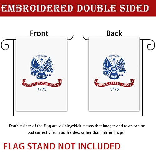 US Embroidered Army Garden Flag Double Sided 12x18 inch American Army Yard Lawn Garden Flags Banner Heavy Duty Vivid Color Waterproof