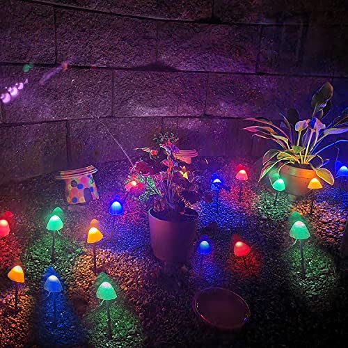 Mengji Life Solar Garden Lights, Garden Decor Solar Mushroom Lights Outdoor Waterproof - 20 Pack 8Modes