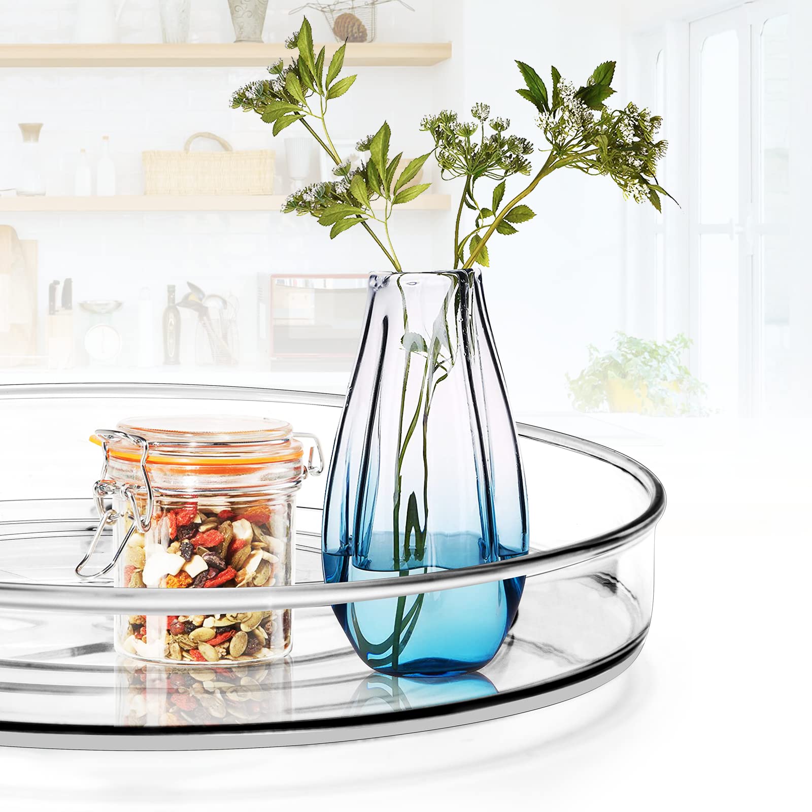 1Pack - 8.6" Clear Lazy Susan Organizer for Cabinet – Quality-Crafted, Durable Turntable Organizer, Bathroom & Cabinet Organizer for Pantry Organization and Storage – Kitchen Organization by TLC Depot