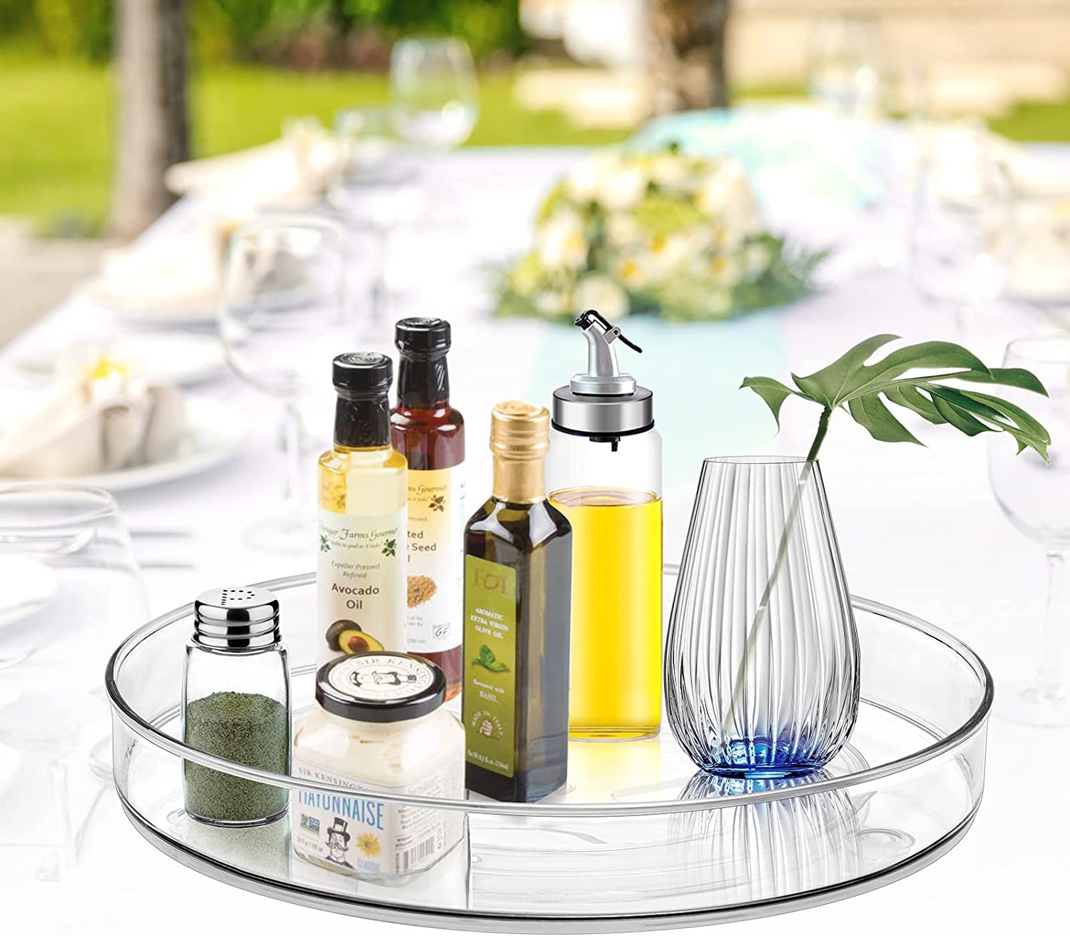 1Pack - 8.6" Clear Lazy Susan Organizer for Cabinet – Quality-Crafted, Durable Turntable Organizer, Bathroom & Cabinet Organizer for Pantry Organization and Storage – Kitchen Organization by TLC Depot