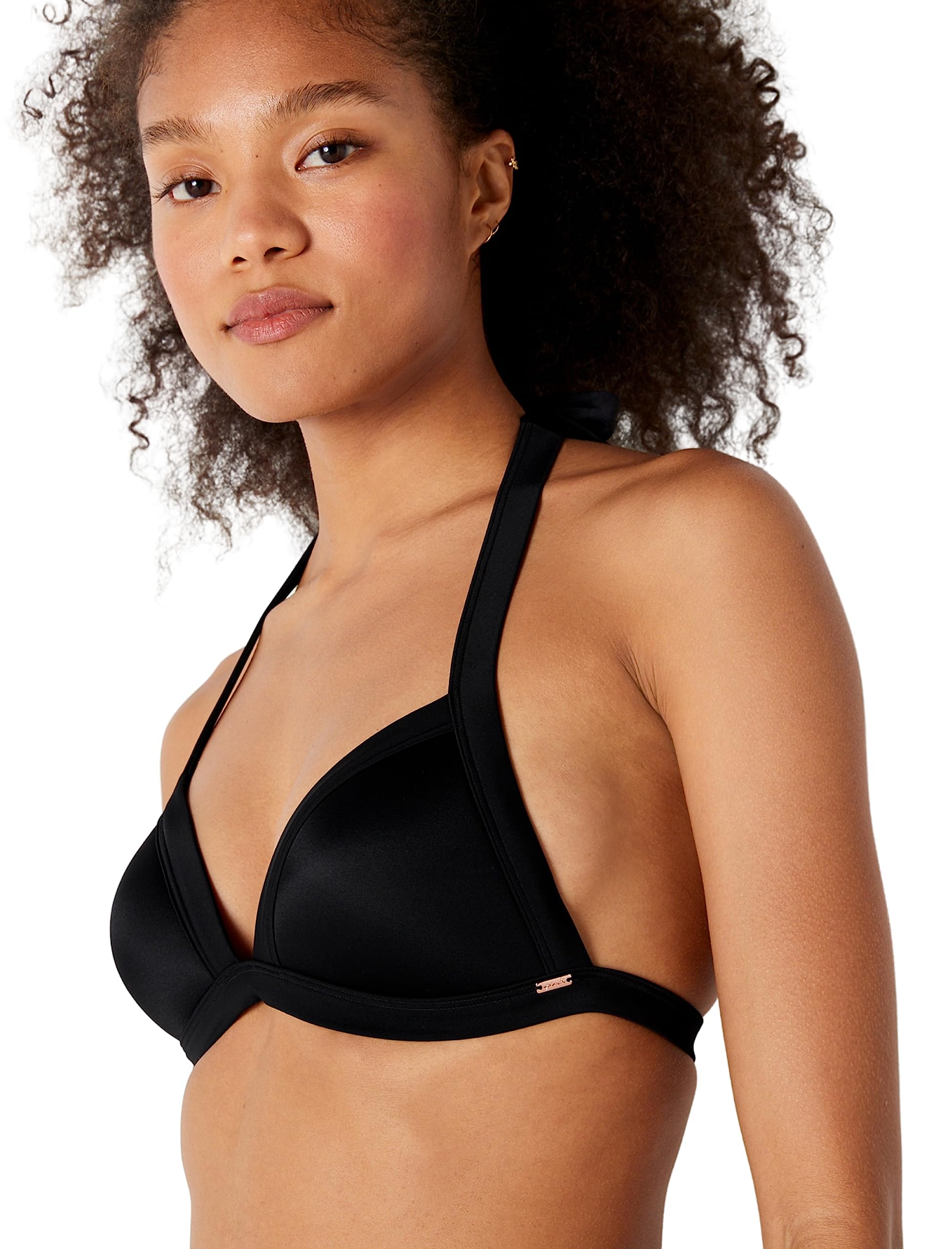Victoria's Secret Pink Push Up Triangle Bikini Top, Wireless, Womens Swimsuit Top, Pure Black (XXL)