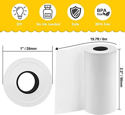 10 Rolls Camera Paper for Kidizoom Print Camera Paper Refill, 2.2x1 Inch BPA Free Kids Camera Paper Compatible with MINIBEAR/VTech/Dragon Touch Camera Refill Paper for Most Kids Instant Camera