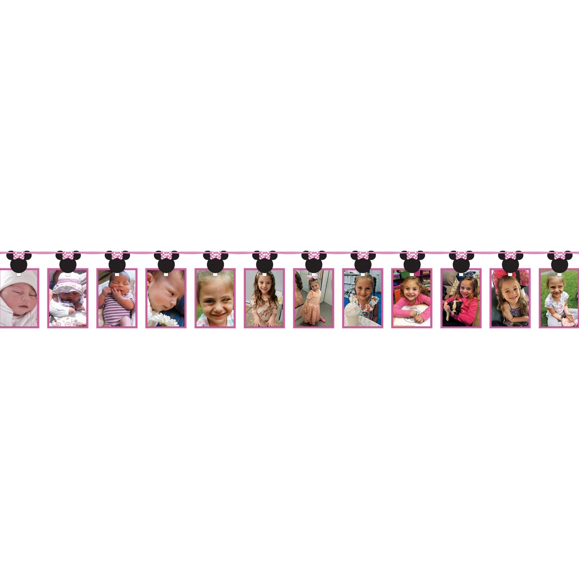 Minnie Mouse Themed Photo Garland - 12 Inches - Multicolor - 1 Set