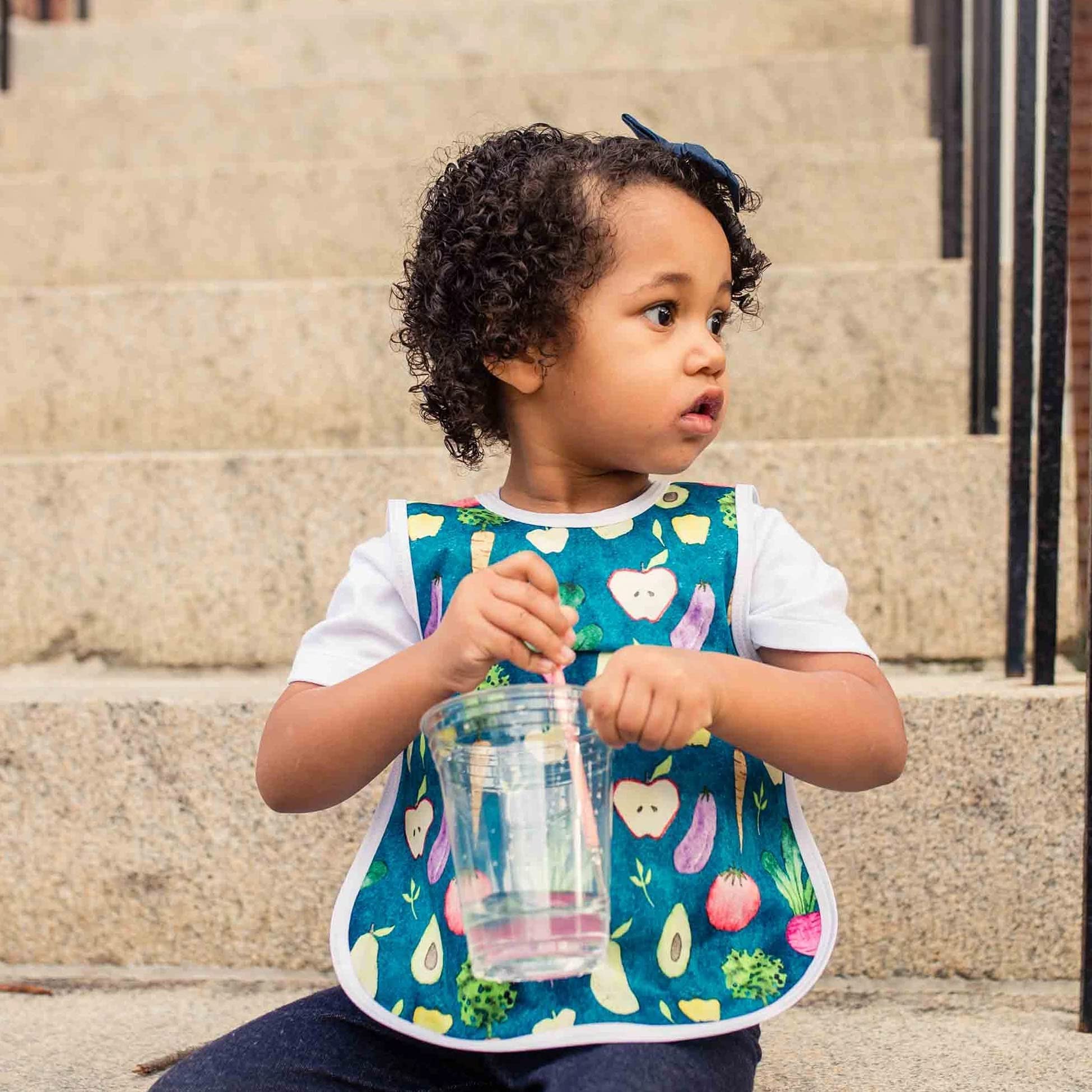 BapronBaby Organic Produce Bapron - Soft Waterproof Stain Resistant Bib - Machine Washable - 6m - 5yr - (Sz Preschool 3-5yrs)