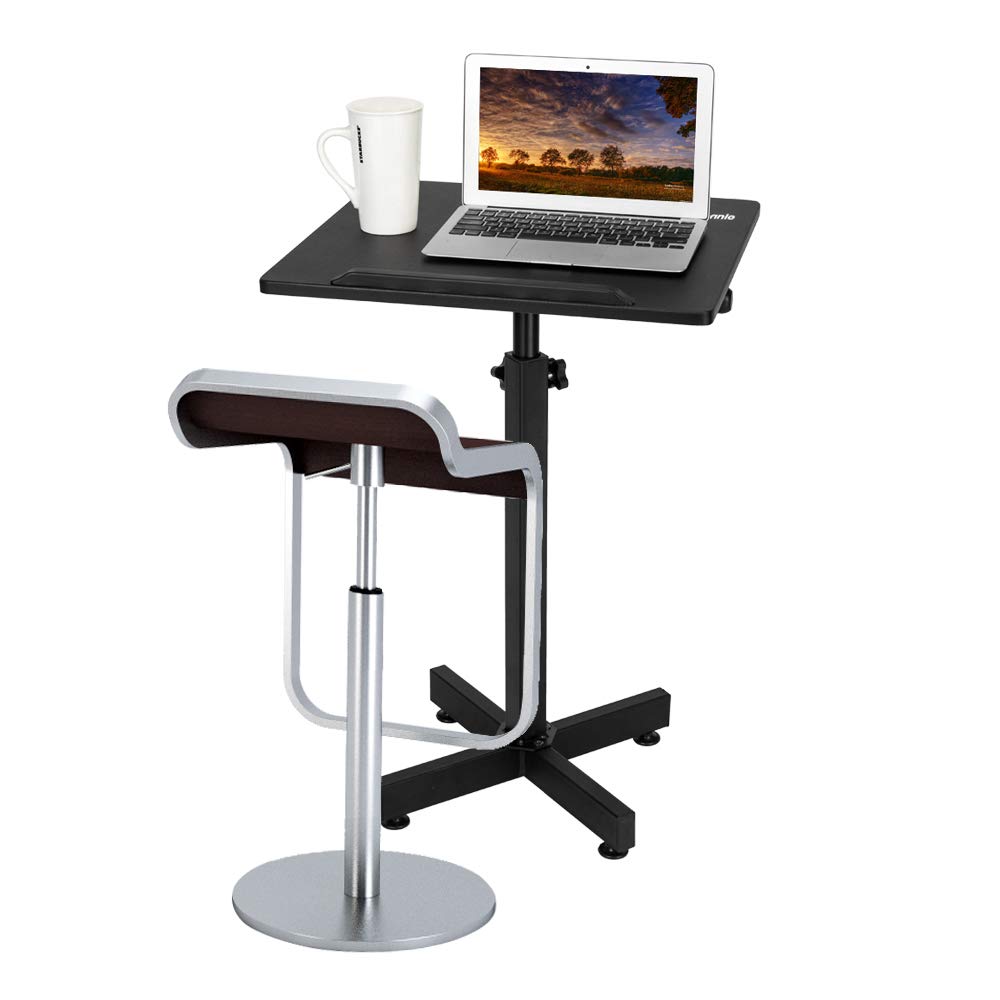 VINGLI Classic Lectern Podium Stand, Height Adjustable Church Classroom Lecture, Portable Presentation Concert Podium, Multi-Function Reading or Laptop Desk with Edge Stopper, Black