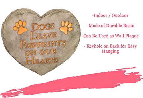 Spoontiques - Garden Décor - Dogs Leave Pawprints Stepping Stone - Decorative Stone for Garden