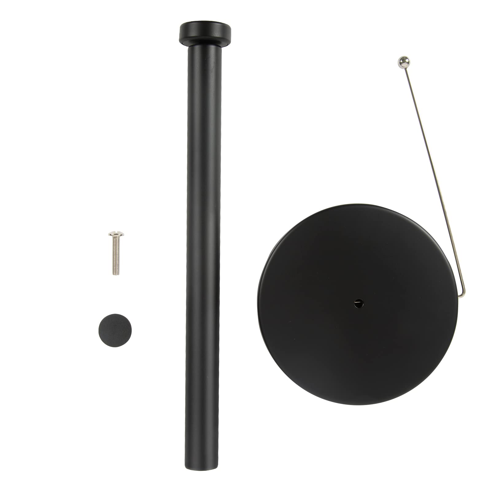 Paper Towel Holder, Countertop Stainless Steel Paper Towels Tabletop Standing with Steel Arm for Kitchen Dinning Room - Black