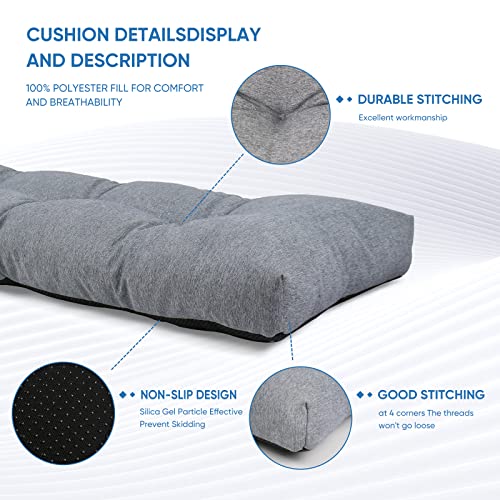Millsilo Custom Indoor Bench Cushions, Non-Slip Tufted Outdoor Swing Seat Cushions, Personalized Size Bayed Window Seat Cushions, Piano Bench Cushions, Long Bench Seat Pad for Patio Garden Kitchen
