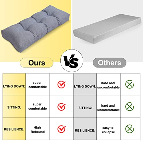 Millsilo Custom Indoor Bench Cushions, Non-Slip Tufted Outdoor Swing Seat Cushions, Personalized Size Bayed Window Seat Cushions, Piano Bench Cushions, Long Bench Seat Pad for Patio Garden Kitchen