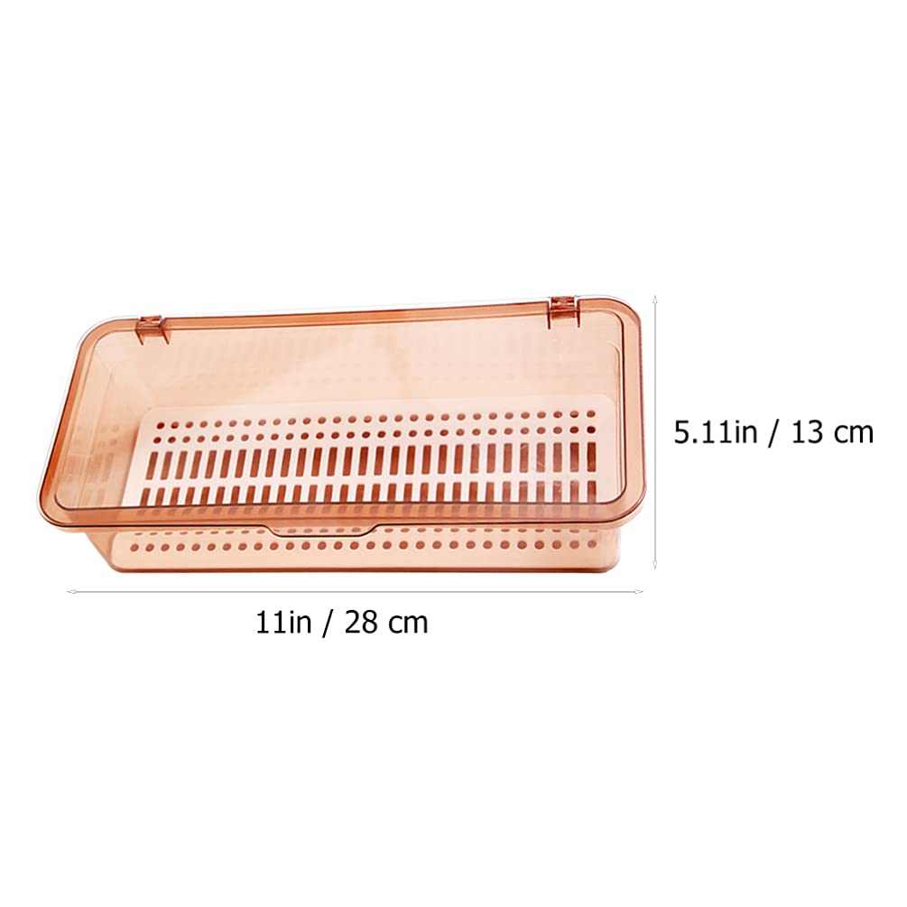 Cabilock 2Pcs Flatware Tray with Lid, Kitchen Cutlery Tray and Utensil Drawer Organizer, Silverware Countertop Storage Container with Cover Backflow Preventer