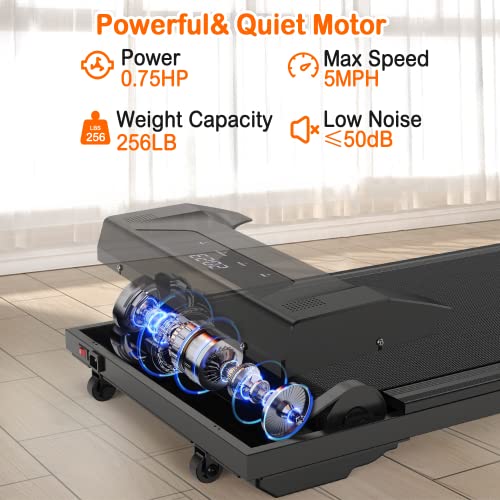 Walking Pad Under Desk Treadmill 2 in 1 Treadmills for Home Office Desk Treadmill for Walking Jogging Running with LED Display, Remote Control