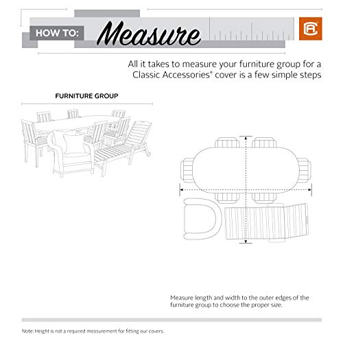 Classic Accessories Terrazzo Water-Resistant 80 Inch Conversation Set/General Purpose Patio Furniture Cover, Patio Furniture Covers