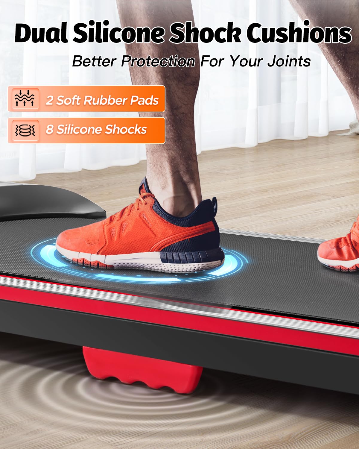 Walking Pad, Under Desk Treadmill with Remote Control, LED Display, Wheels, Portable Mini Running Machine for Small Spaces in Home/Office