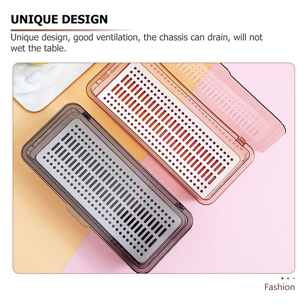 Cabilock 2Pcs Flatware Tray with Lid, Kitchen Cutlery Tray and Utensil Drawer Organizer, Silverware Countertop Storage Container with Cover Backflow Preventer