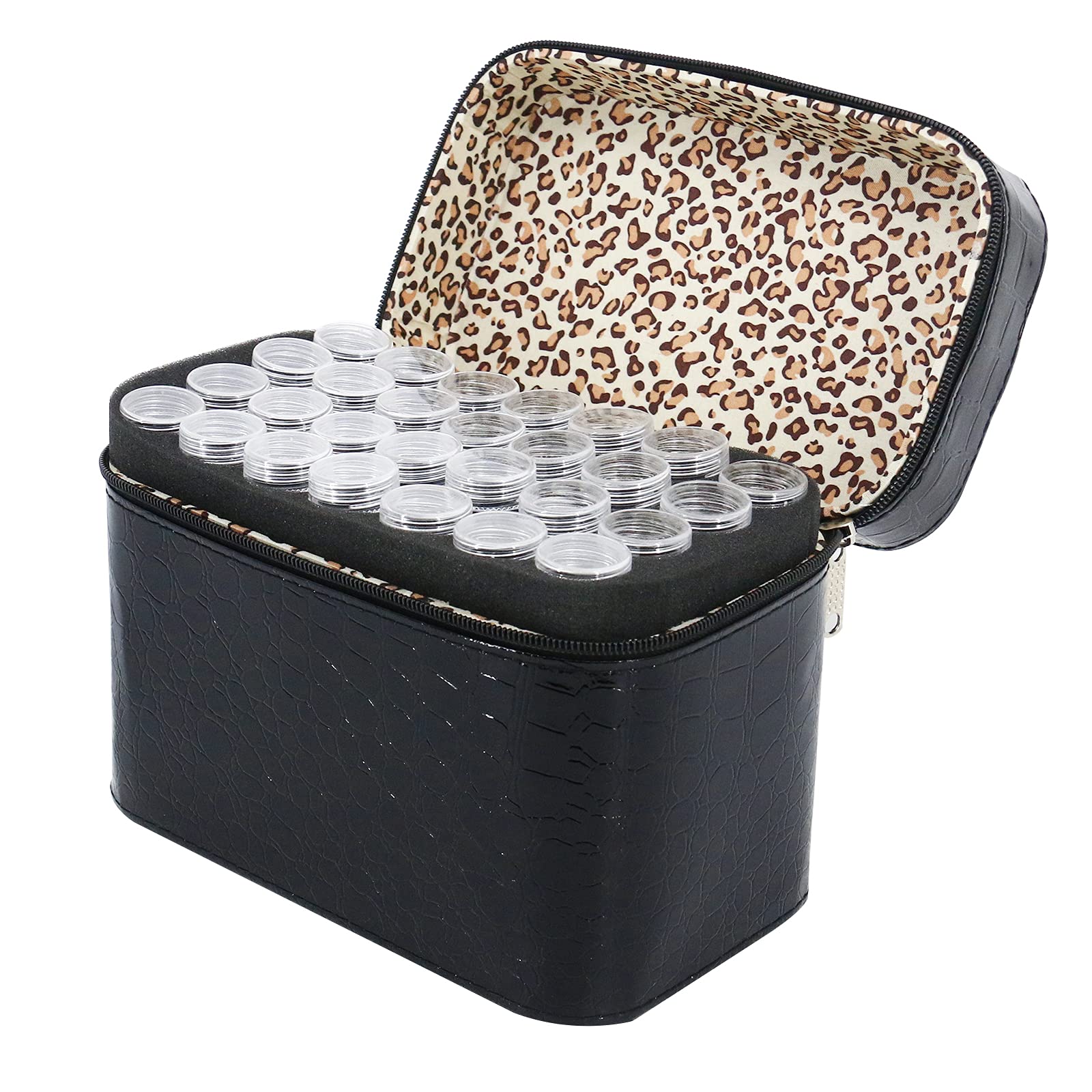 LuckyHigh 84 Slots Diamond Rhinestones Storage Box Rhinestones Painting Accessory 3-Layer Jewelry Beads Case (84)