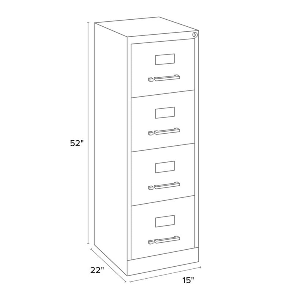 Scranton & Co 4 Drawer 22" Deep Letter File Cabinet in Black, Fully Assembled