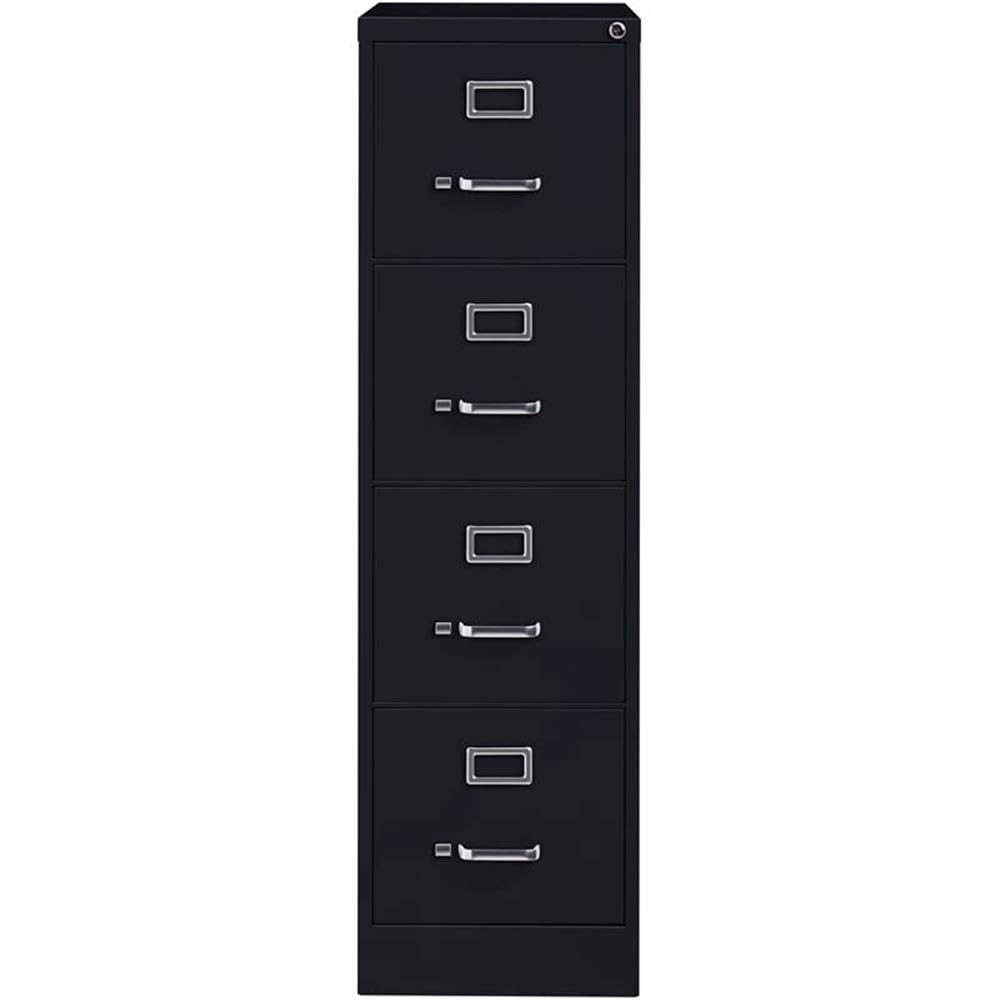 Scranton & Co 4 Drawer 22" Deep Letter File Cabinet in Black, Fully Assembled