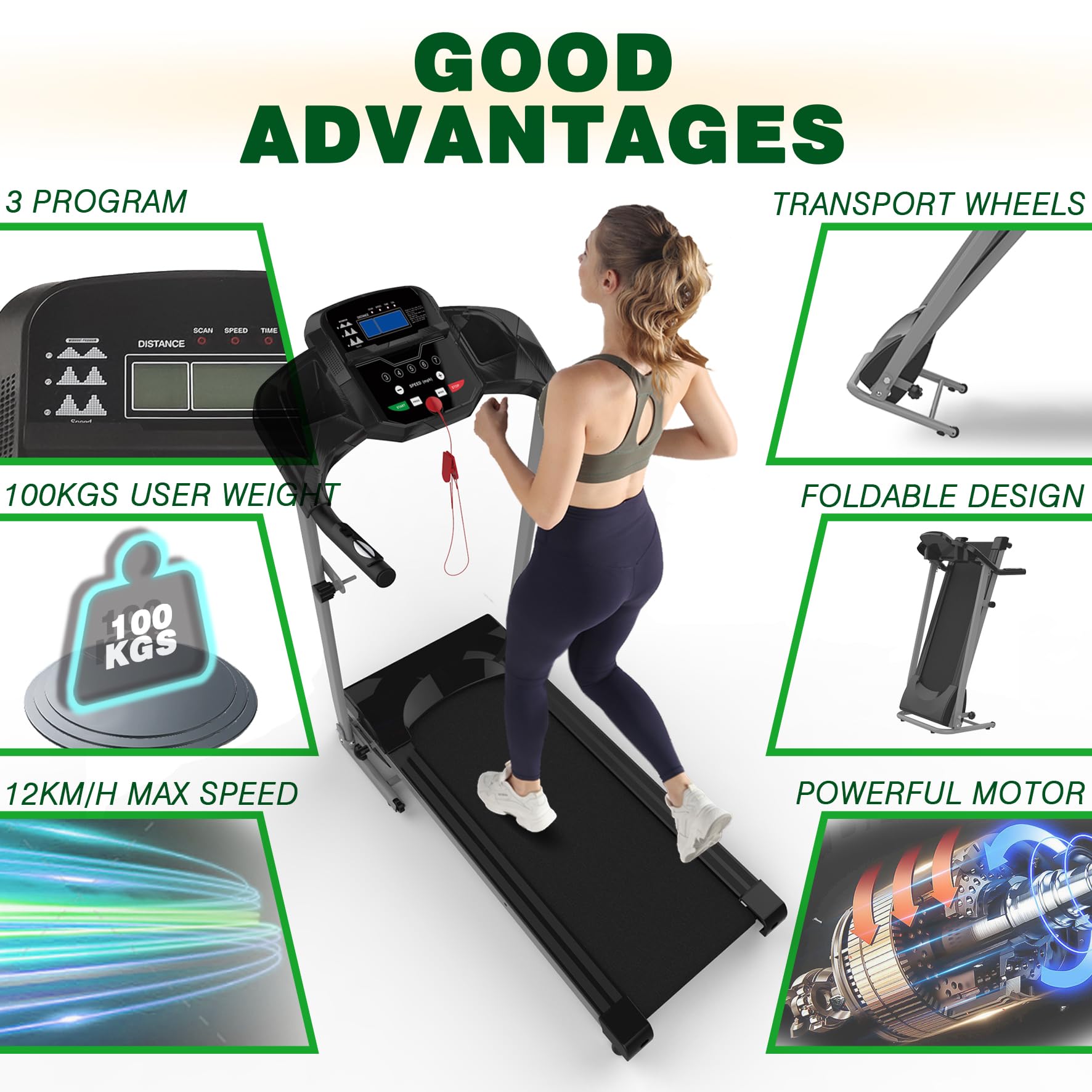 LIVIVOX Under Desk Treadmill,Max 3.5 HP Electric Walking Pad,Folding Treadmill with 300LBS Capacity Designed 2 in 1 Installation-Free Treadmills for Home & Office Small (Ordinary)