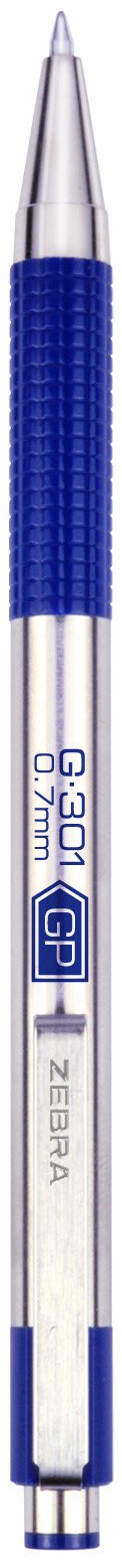Zebra Pen G-301 Stainless Steel Retractable Gel Pen, Medium Point, 0.7mm, Blue Ink, 2-Count, 2 Pack (41322)