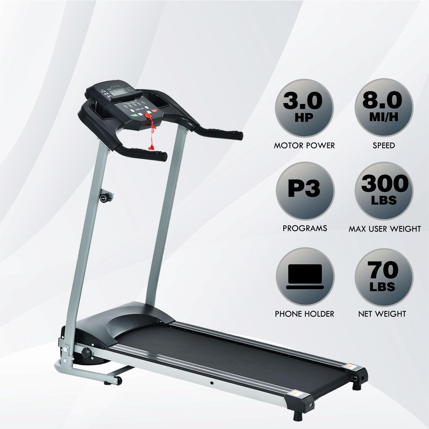 LIVIVOX Under Desk Treadmill,Max 3.5 HP Electric Walking Pad,Folding Treadmill with 300LBS Capacity Designed 2 in 1 Installation-Free Treadmills for Home & Office Small (Ordinary)