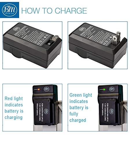 BM Premium 2-Pack of LP-E12 Batteries and Charger for Canon EOS-M, EOS M2, EOS M10, EOS M50, EOS M50 II, EOS M100, EOS M200, SX70 HS, Rebel SL1 Camera