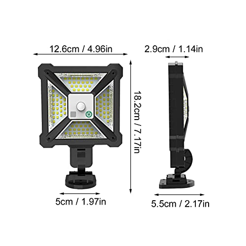 XCMVCN Solar Outdoor Lights, IP65 Waterproof Motion Sensor Solar Powered Lights, 3 Intelligent Lighting Modes, with Remote Control,Wall Securi ty Lights for Fence Yard Garden Patio Front Door