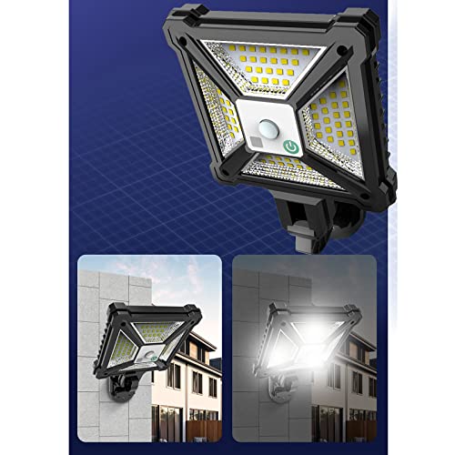 XCMVCN Solar Outdoor Lights, IP65 Waterproof Motion Sensor Solar Powered Lights, 3 Intelligent Lighting Modes, with Remote Control,Wall Securi ty Lights for Fence Yard Garden Patio Front Door