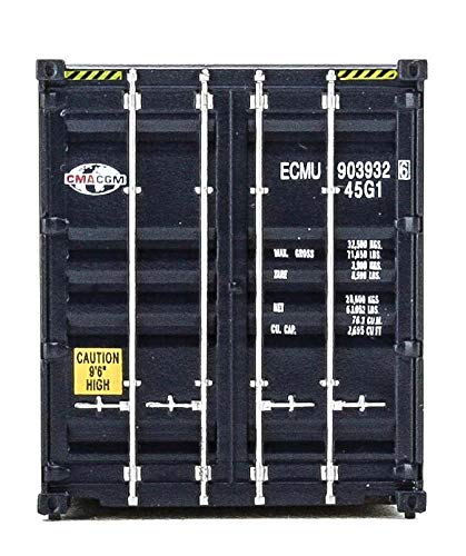 Walthers SceneMaster HO Scale Model of CMA-CGM (Blue, White, Red) 40' Hi Cube Corrugated Side Container (949-8260)