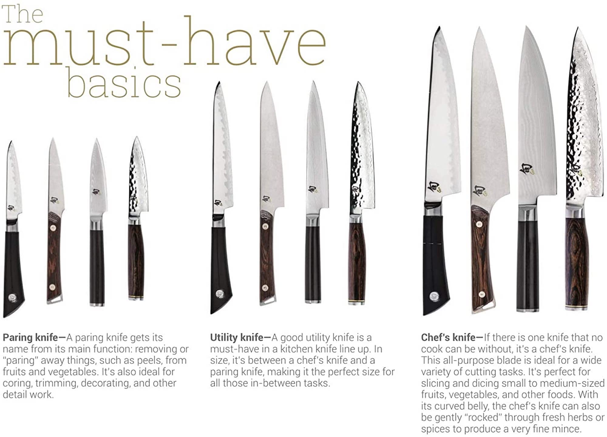 Shun Cutlery Premier 7-Piece Essential Block Set, Kitchen Knife and Knife Block Set, Includes 8β Chef's Knife, 4β Paring Knife, 6.5β Utility Knife, & More, Handcrafted Japanese Kitchen Knives