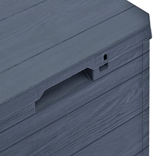 INLIFE Garden Storage Deck Box,Plastic Lockable Garden Container Cabinet Toolbox for Patio, Lawn, Poolside, Backyard Outdoor Anthracite 16.7"x17.3"x19.7"(WxDxH)(23.8 Gal)