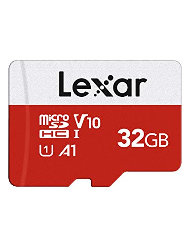 Lexar 32GB Micro SD Card, microSDHC UHS-I Flash Memory Card with Adapter - Up to 100MB/s, U1, Class10, V10, A1, High Speed TF Card