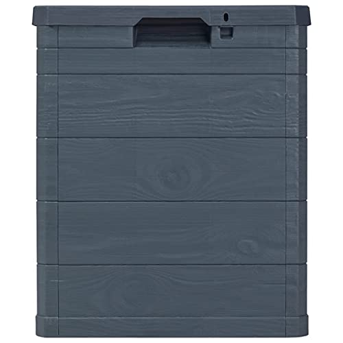 INLIFE Garden Storage Deck Box,Plastic Lockable Garden Container Cabinet Toolbox for Patio, Lawn, Poolside, Backyard Outdoor Anthracite 16.7"x17.3"x19.7"(WxDxH)(23.8 Gal)