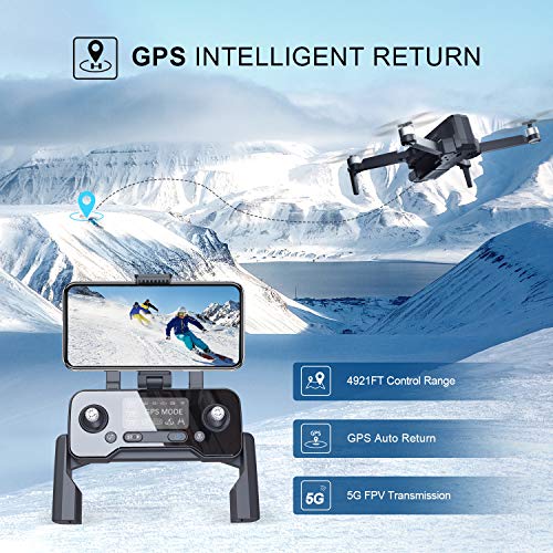 2-Axis Gimbal GPS EIS Drones with Camera for Adults 4K, Long Range Transmission, Auto Return Home Follow Me, DEERC Quadcopter with 2 Modular Batteries 52 Mins, Level 5 Wind Resistance, Brushless Motor