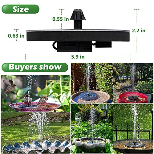Mademax Solar Fountain, Upgraded Solar Bird Bath Fountain with 4 Easy Install Nozzle and Fixer, Solar Powered Fountain Pump for Bird Bath, Garden, Pond, Pool, Fish Tank, Outdoor