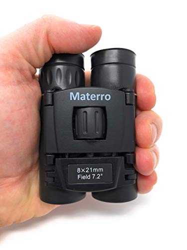 Materro High-Powered 8x21 Compact Binoculars for Adults and Kids, Waterproof, Durable, Folds to Fit in Your Pocket