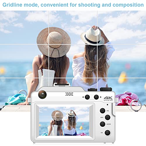 Digital Camera for YouTube 48MP Digital Camera for Photography Dual Cameras Video, 16X Digital Zoom, 32GB TF Card
